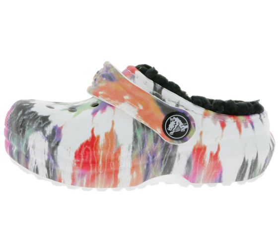 crocs Classic Lined Tie-Dye Kinder Haus-Schuhe gefütterte Clogs mit ...