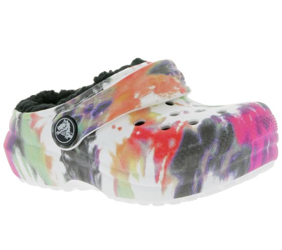 crocs Classic Lined Tie-Dye Kinder Haus-Schuhe gefütterte Clogs mit ...